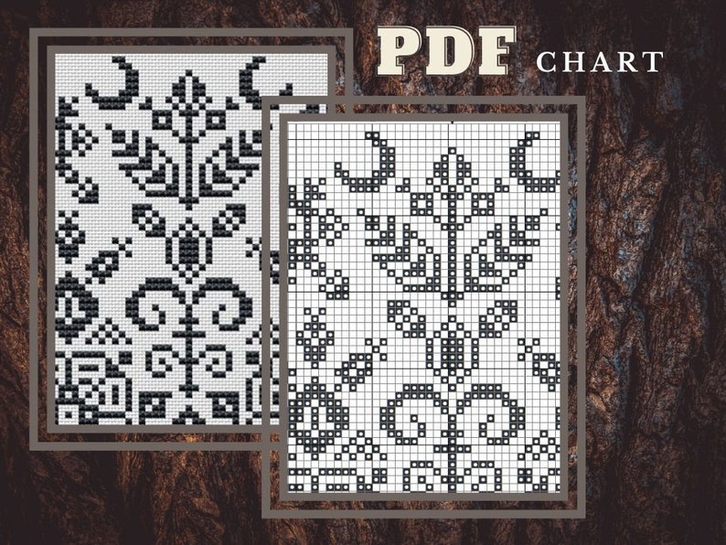 Monochrome Medieval Cross Cross Stitch Digital Pattern - Etsy