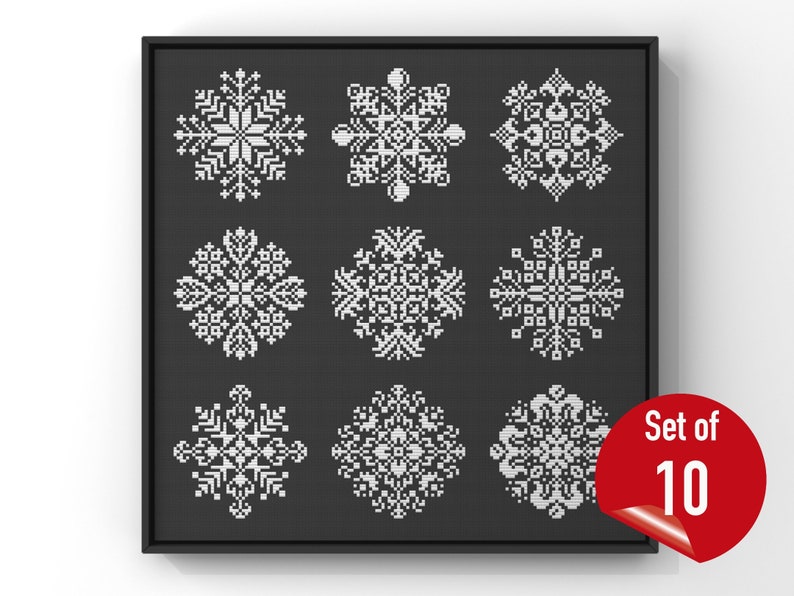 10 Snowflakes Bundle Cross Stitch Pattern Counted Cross Stitch - Etsy