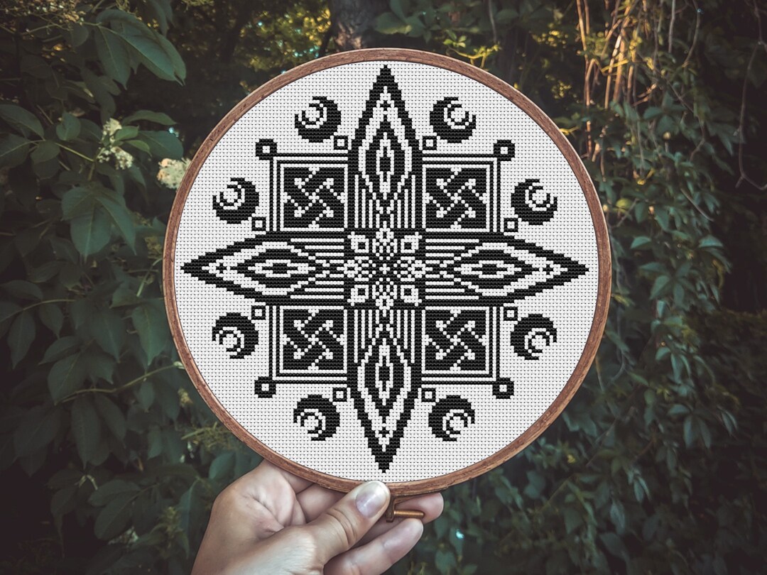 Magic Mandala Monochrome Cross Stitch Patter PDF, Celtic Knots ...