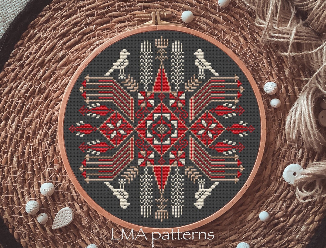 Palestinian Cross Stitch Pattern PDF, Folk Geometric Ornaments of ...