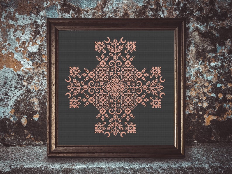 Monochrome Medieval Cross Cross Stitch Digital Pattern - Etsy