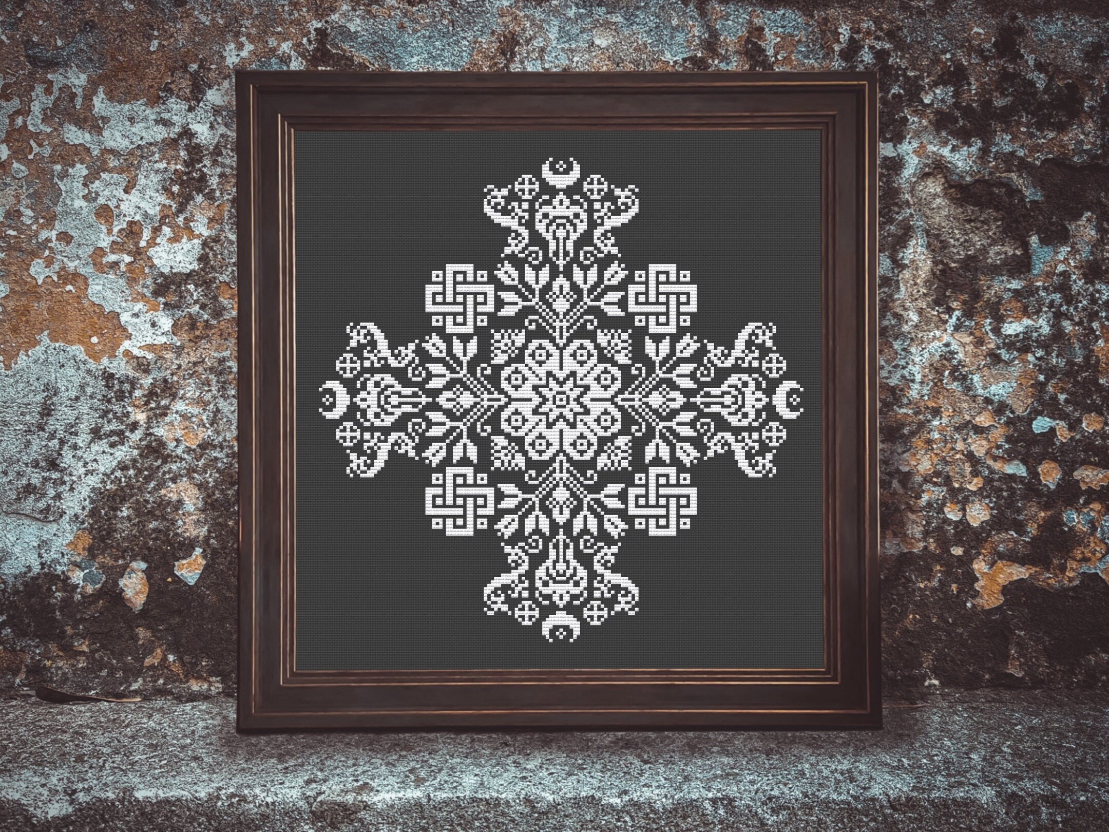Monochrome Cross Cross Stitch Digital Pattern Instant - Etsy