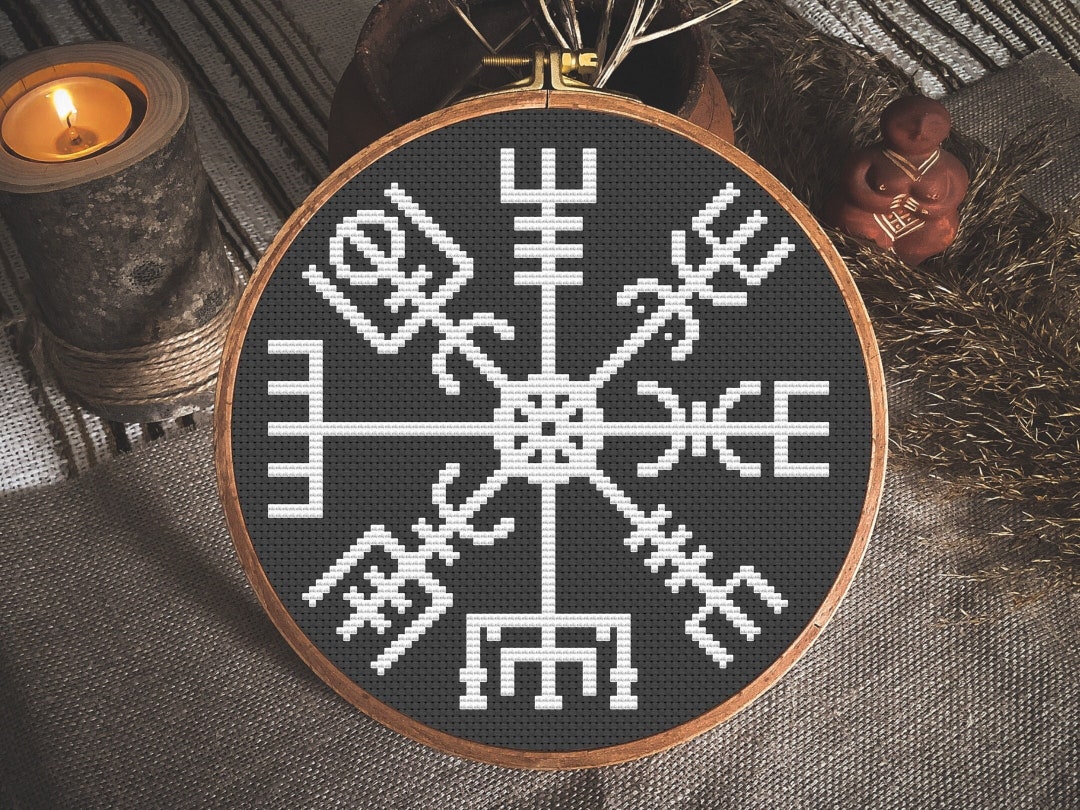 Vegvisir Runic Compass Cross Stitch Pattern PDF, Viking Symbol of ...