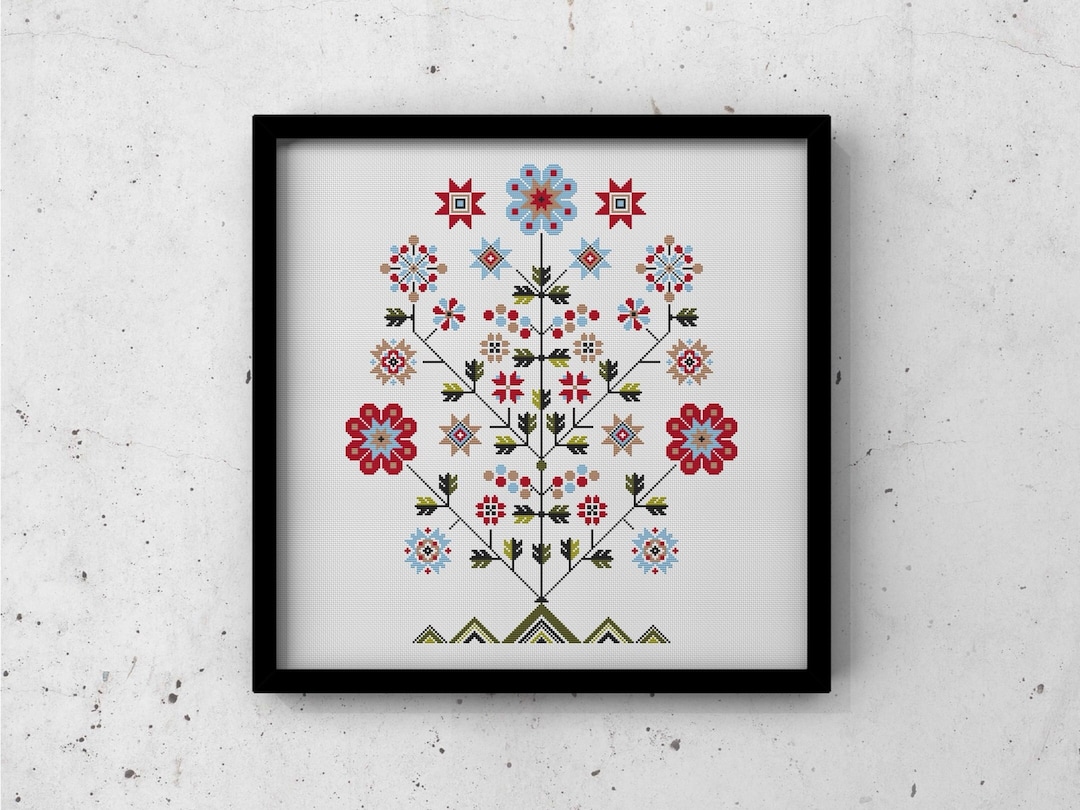 Slavic Tree of Life Cross Stitch Pattern PDF, Ukrainian Folk Cross ...