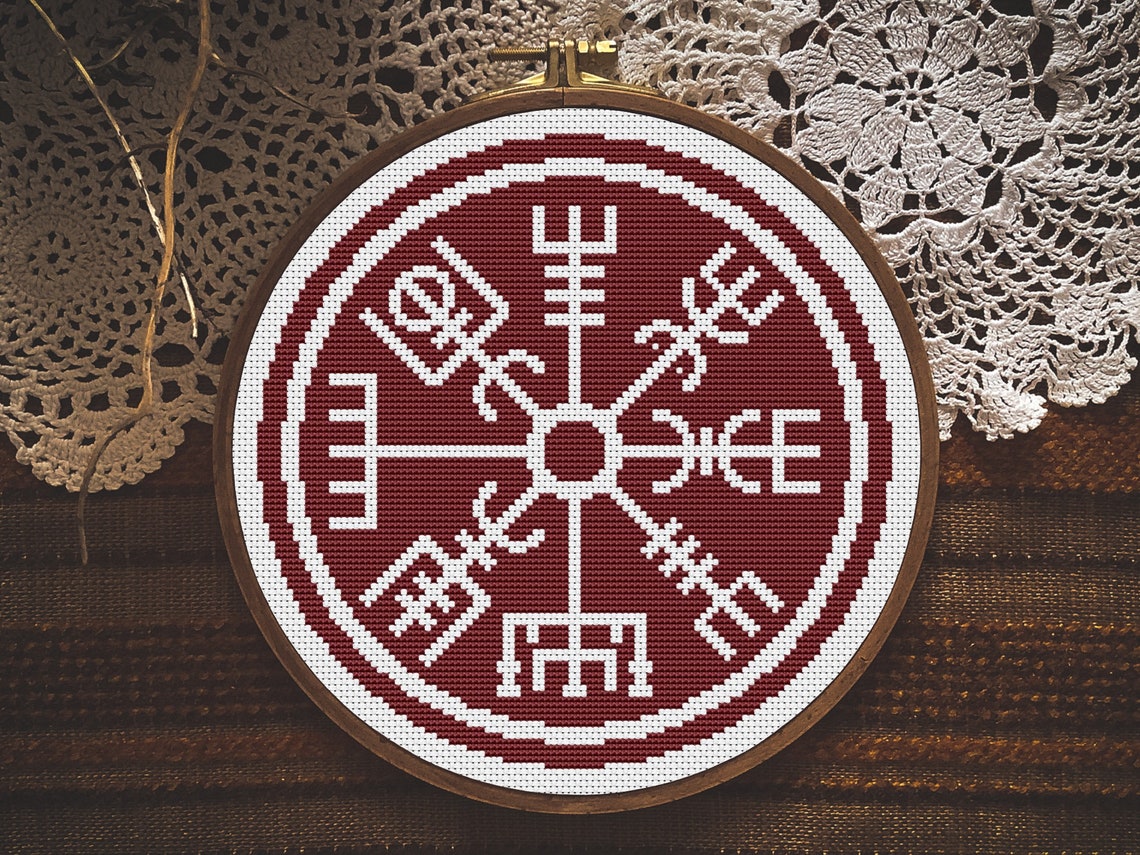 Vegvisir Runic Compass Cross Stitch Pattern PDF Viking Symbol - Etsy