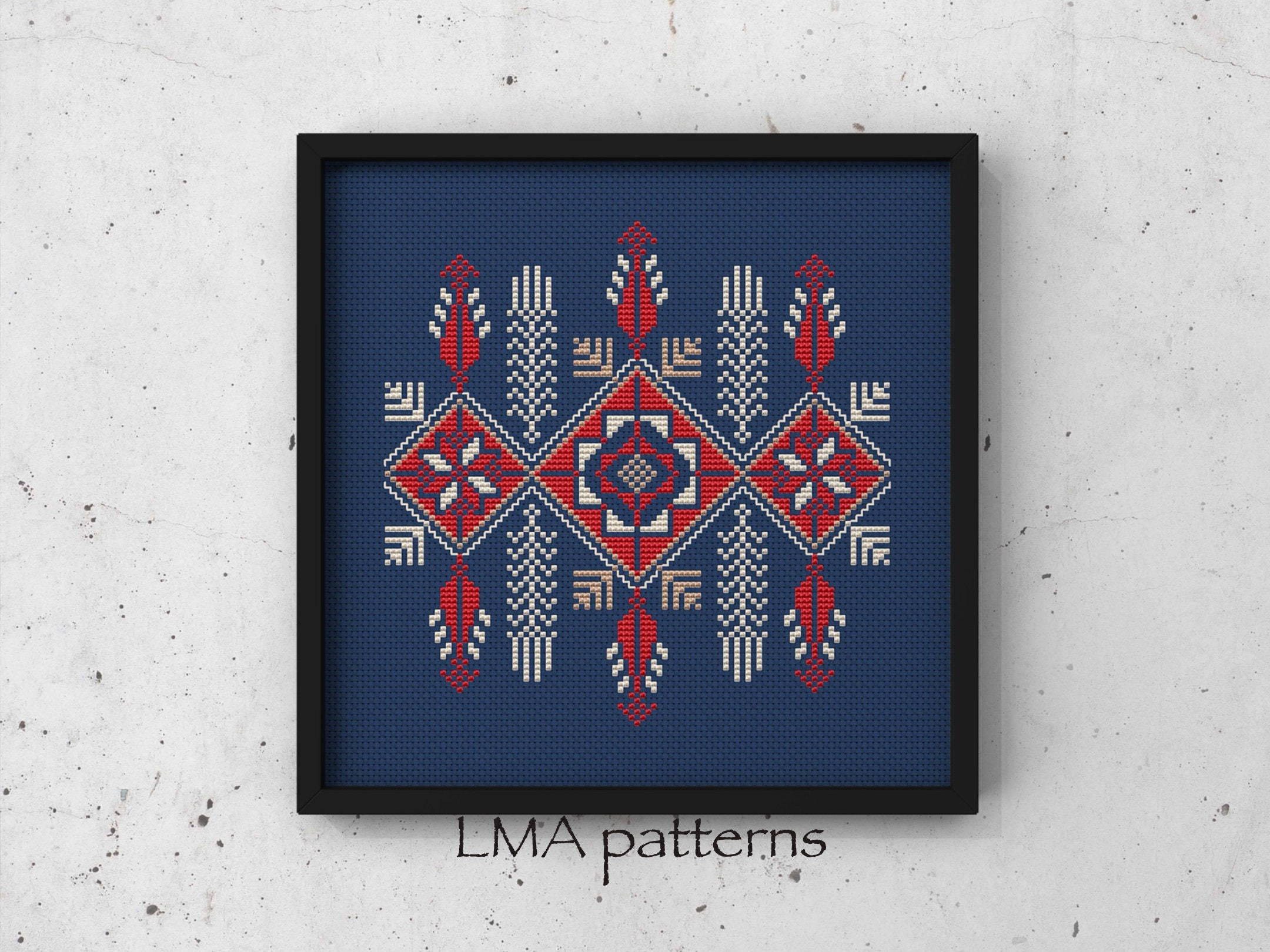 Palestinian Sampler Cross Stitch Pattern PDF, Palestine Folk Geometric ...