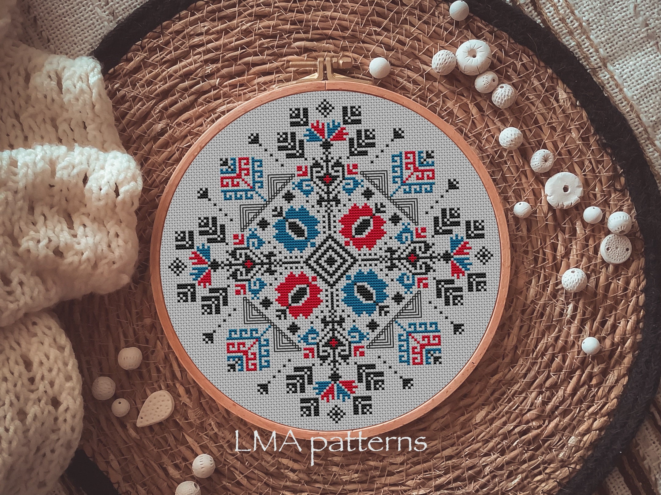 Croatian Sampler Cross Stitch Pattern PDF, Folk Geometric Ornaments of ...