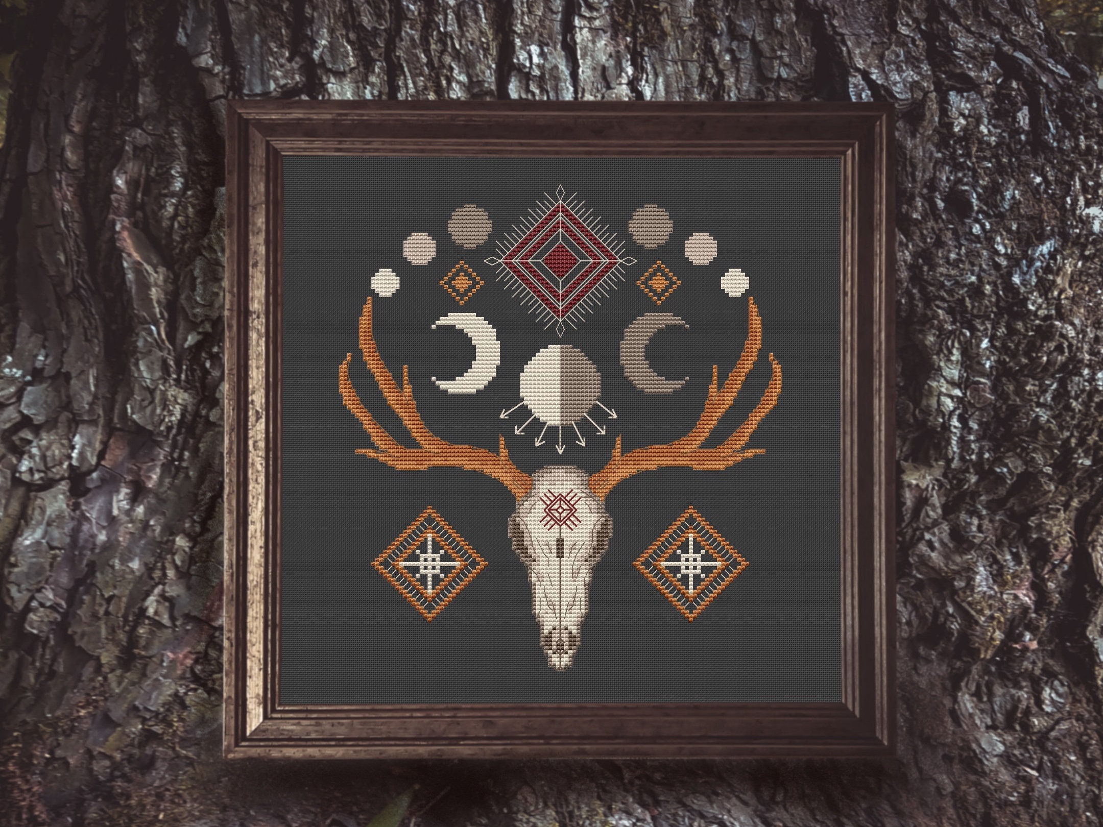 Pagan Deer Skull Cross Stitch Pattern Instant Download PDF Counted X ...