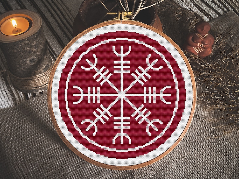 Helm of Awe Viking Cross Stitch Pattern PDF, Viking Symbol of ...