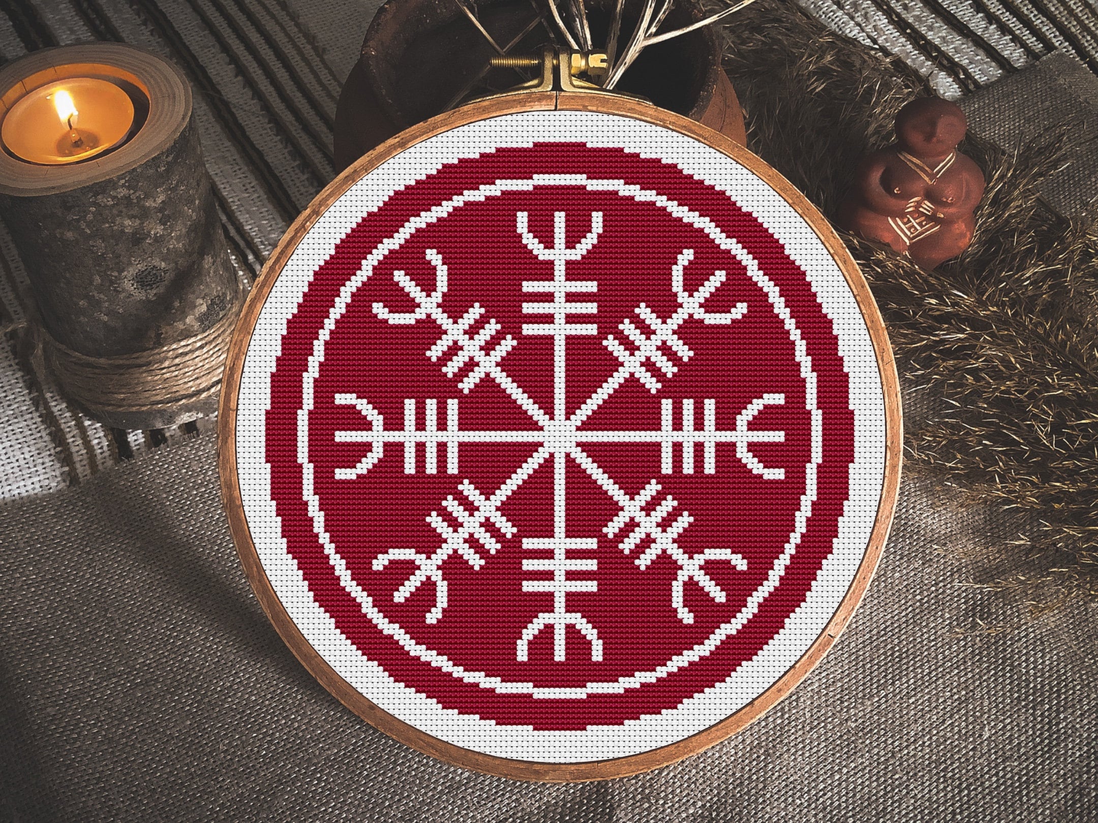 Helm of Awe Viking Cross Stitch Pattern PDF, Viking Symbol of ...