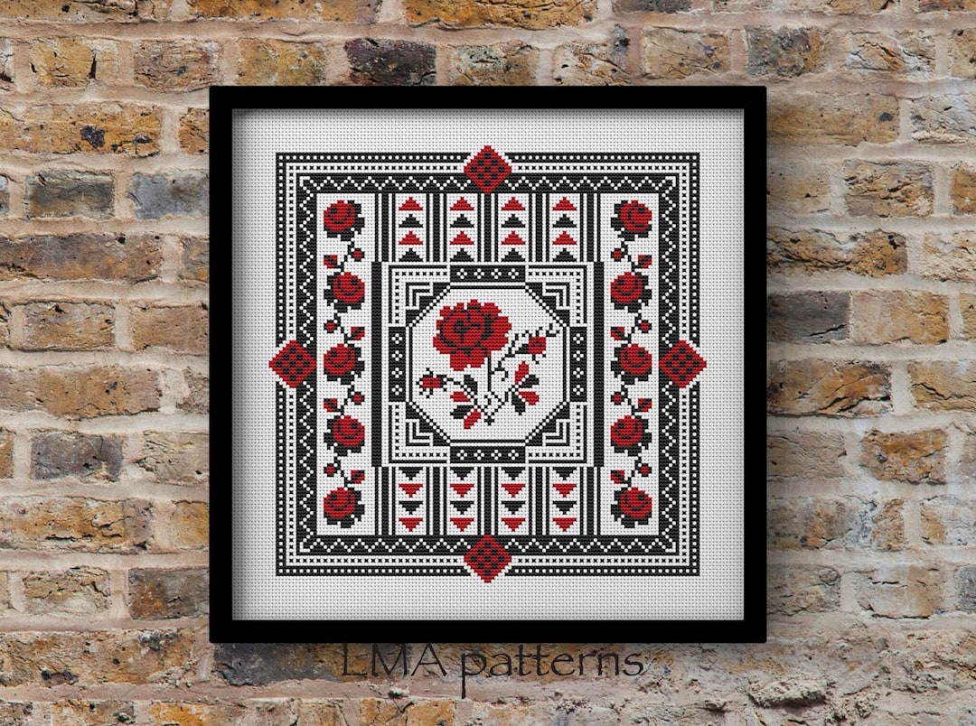 Ukrainian Cross Stitch Pattern PDF, Folk Geometric Ornament, Floral ...