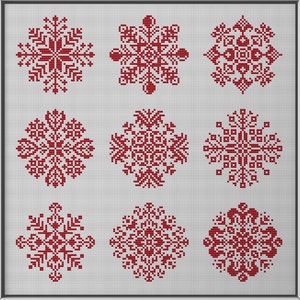 10 Snowflakes Bundle Cross Stitch Pattern Counted Cross Stitch Chart ...