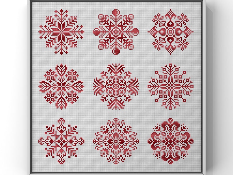 10 Snowflakes Bundle Cross Stitch Pattern Counted Cross Stitch Chart ...