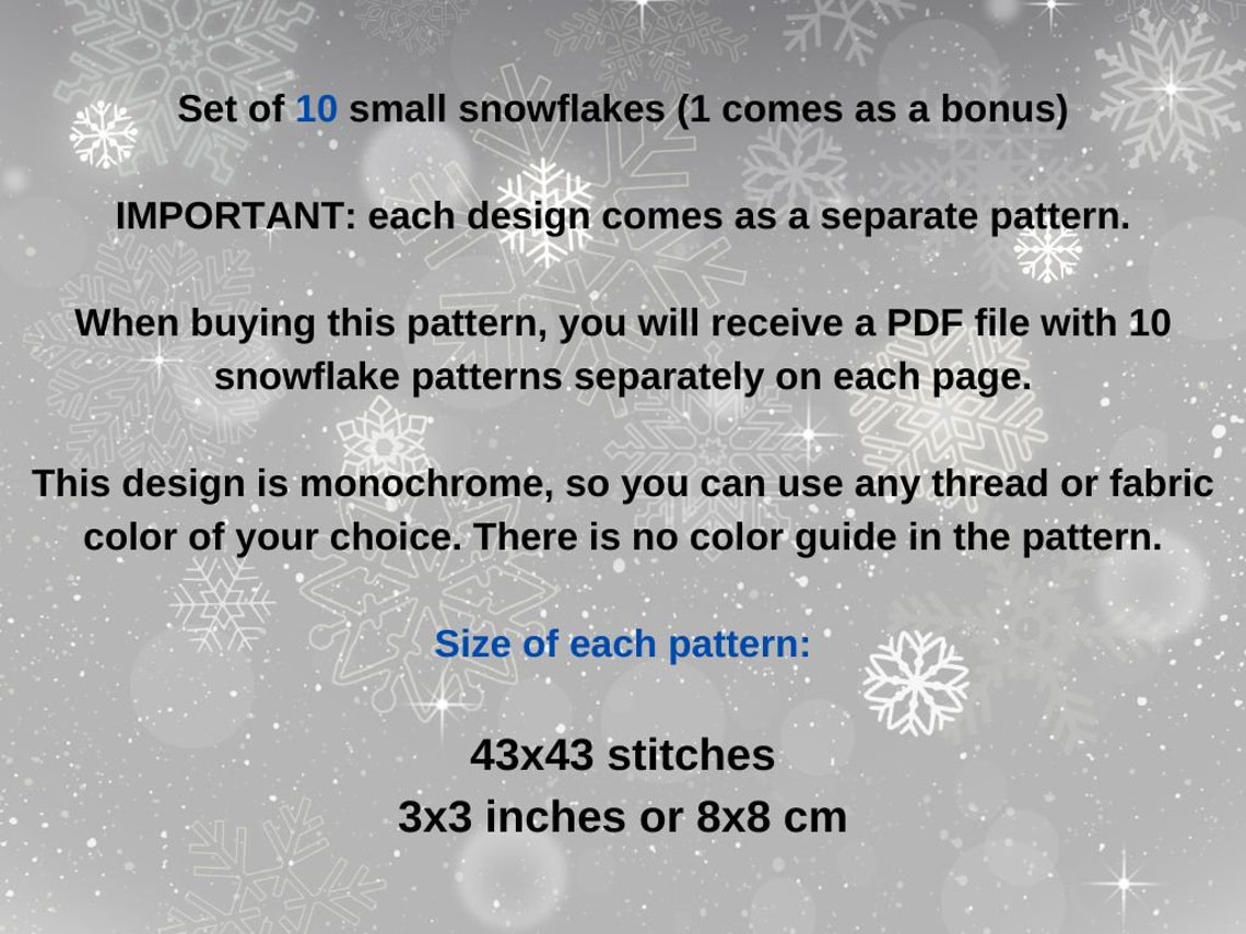10 Snowflakes Bundle Cross Stitch Pattern Counted Cross Stitch Chart ...