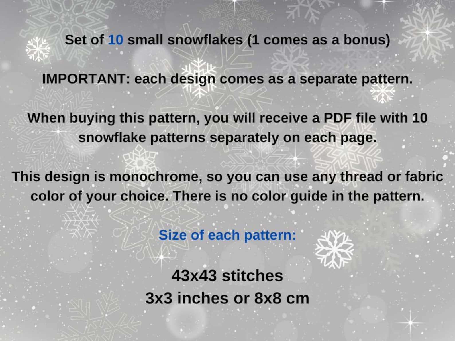 10 Snowflakes Bundle Cross Stitch Pattern Counted Cross Stitch Chart ...