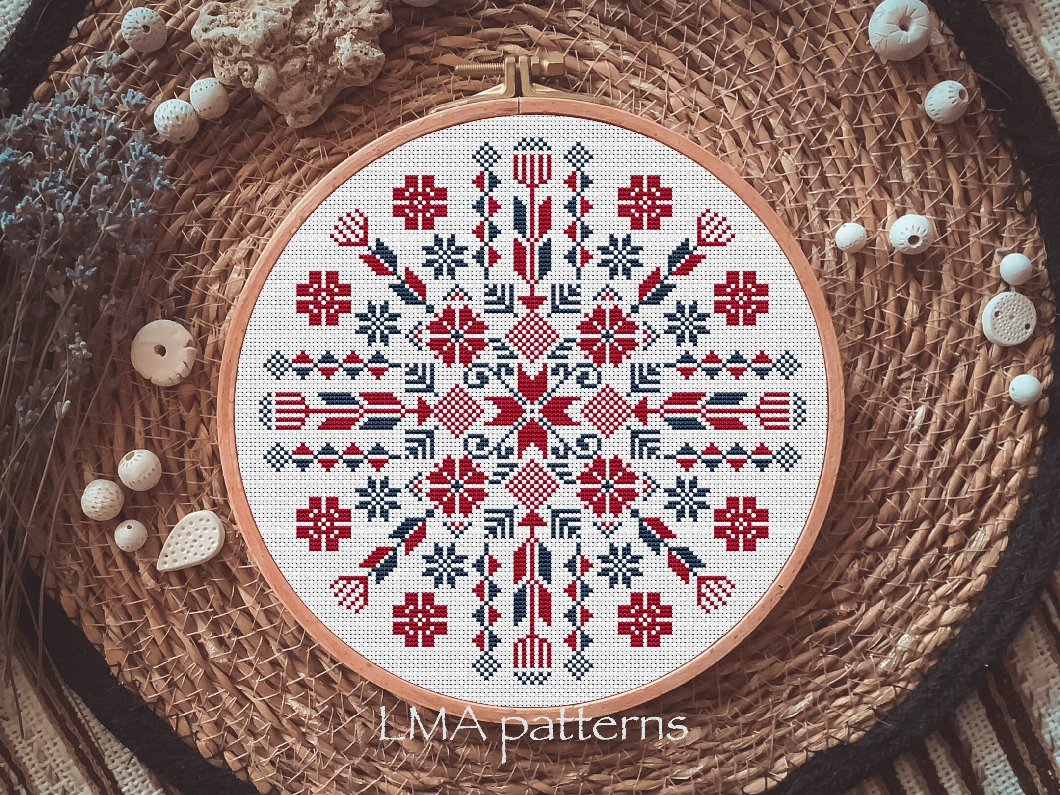 Palestinian Sampler Cross Stitch Pattern PDF Folk Geometric Ornament of ...