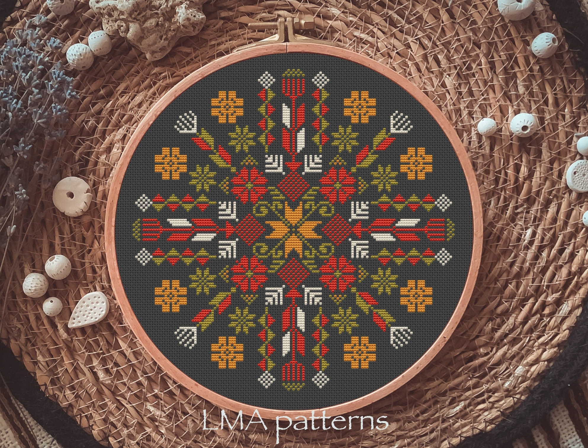 Palestine Cross Stitch Pattern PDF, Palestinian Folk Geometric Ornament ...