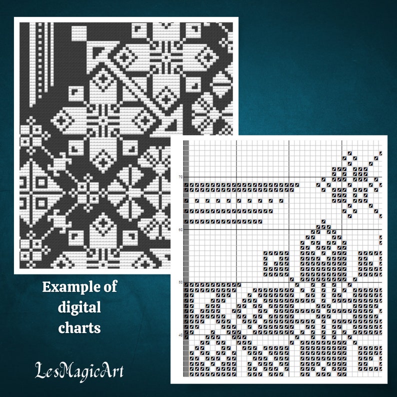 Monochrome Geometric Cross Stitch Pattern Digital Pattern - Etsy