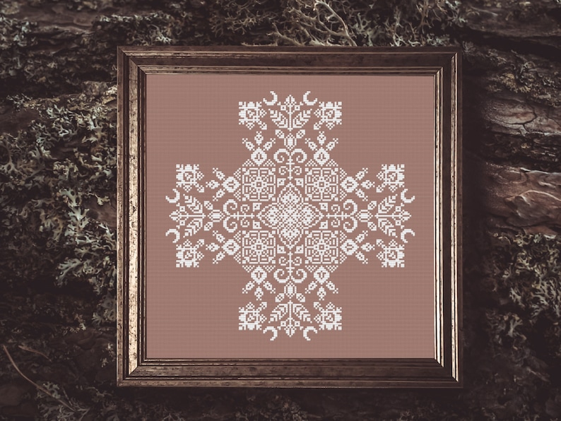 Monochrome Medieval Cross Cross Stitch Digital Pattern - Etsy