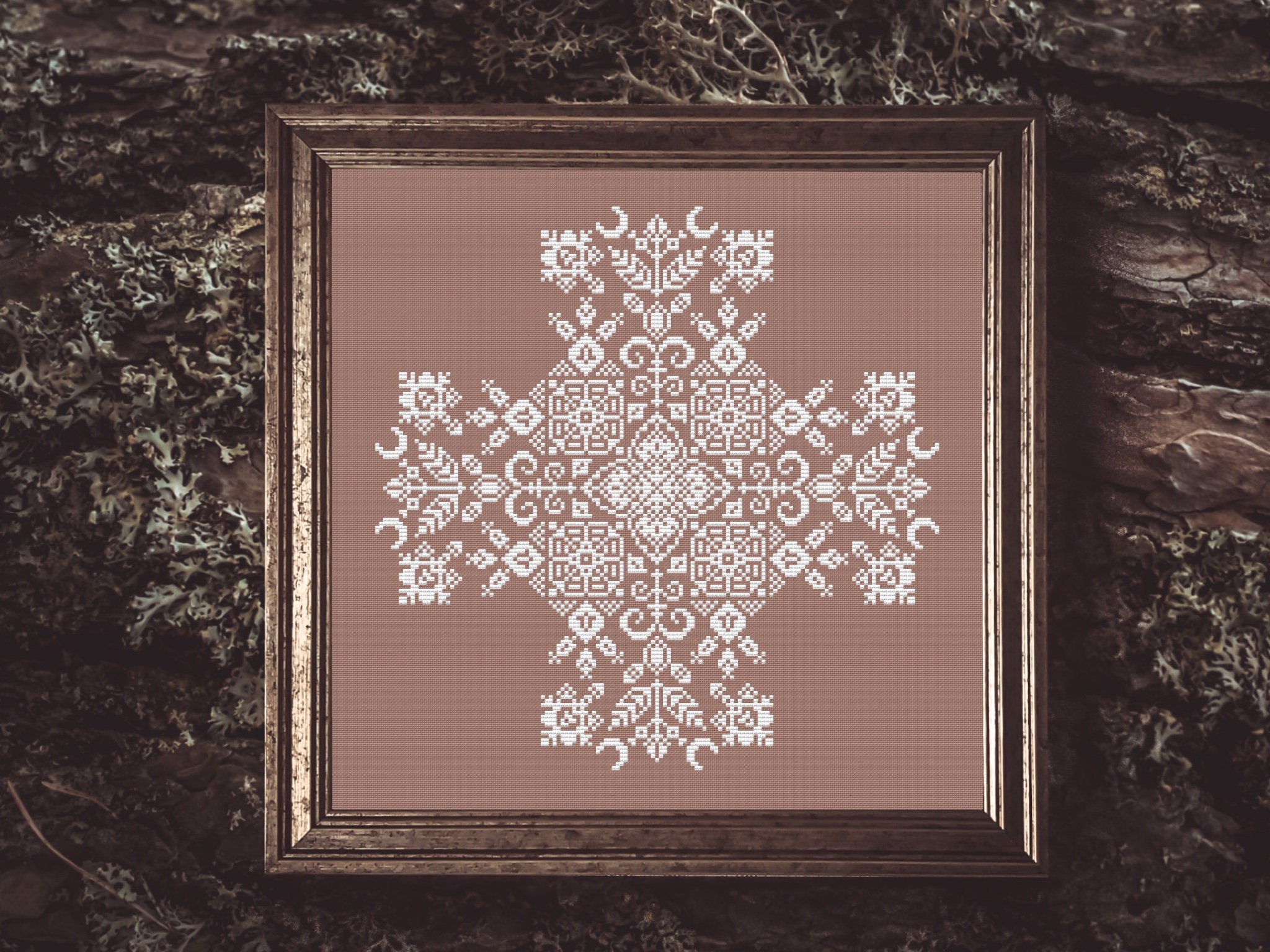 Monochrome Medieval Cross Cross Stitch Digital Pattern - Etsy