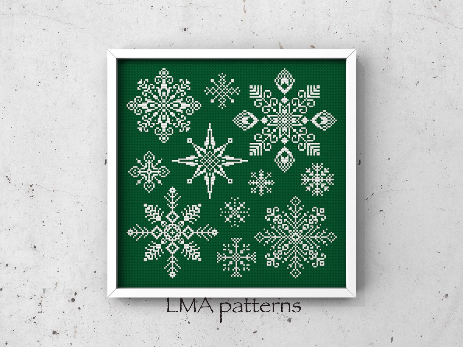 Snowflakes Cross Stitch Pattern PDF, Winter Cross Stitch, One Color ...