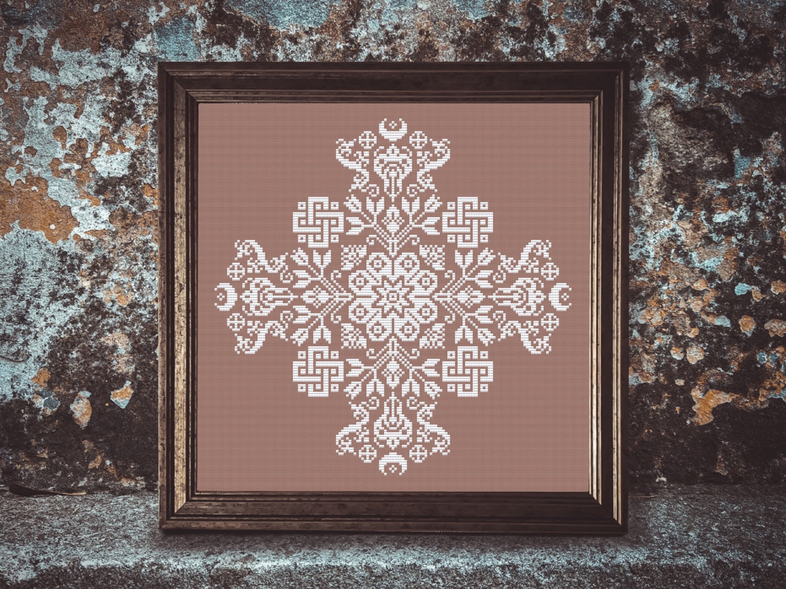 Monochrome Cross, Cross Stitch Digital Pattern, Instant Download PDF ...