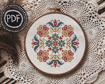 Round Cross Stitch Pattern - Etsy