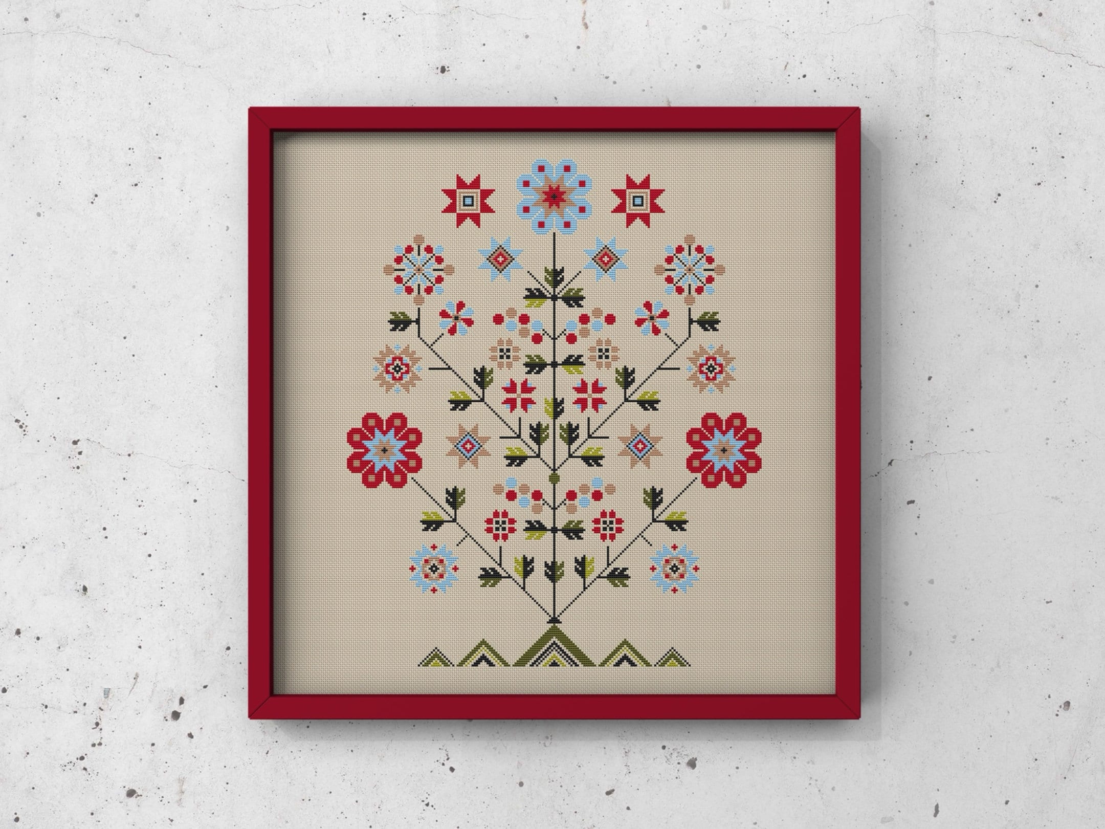 Slavic Tree of Life Cross Stitch Pattern PDF, Ukrainian Folk Cross ...