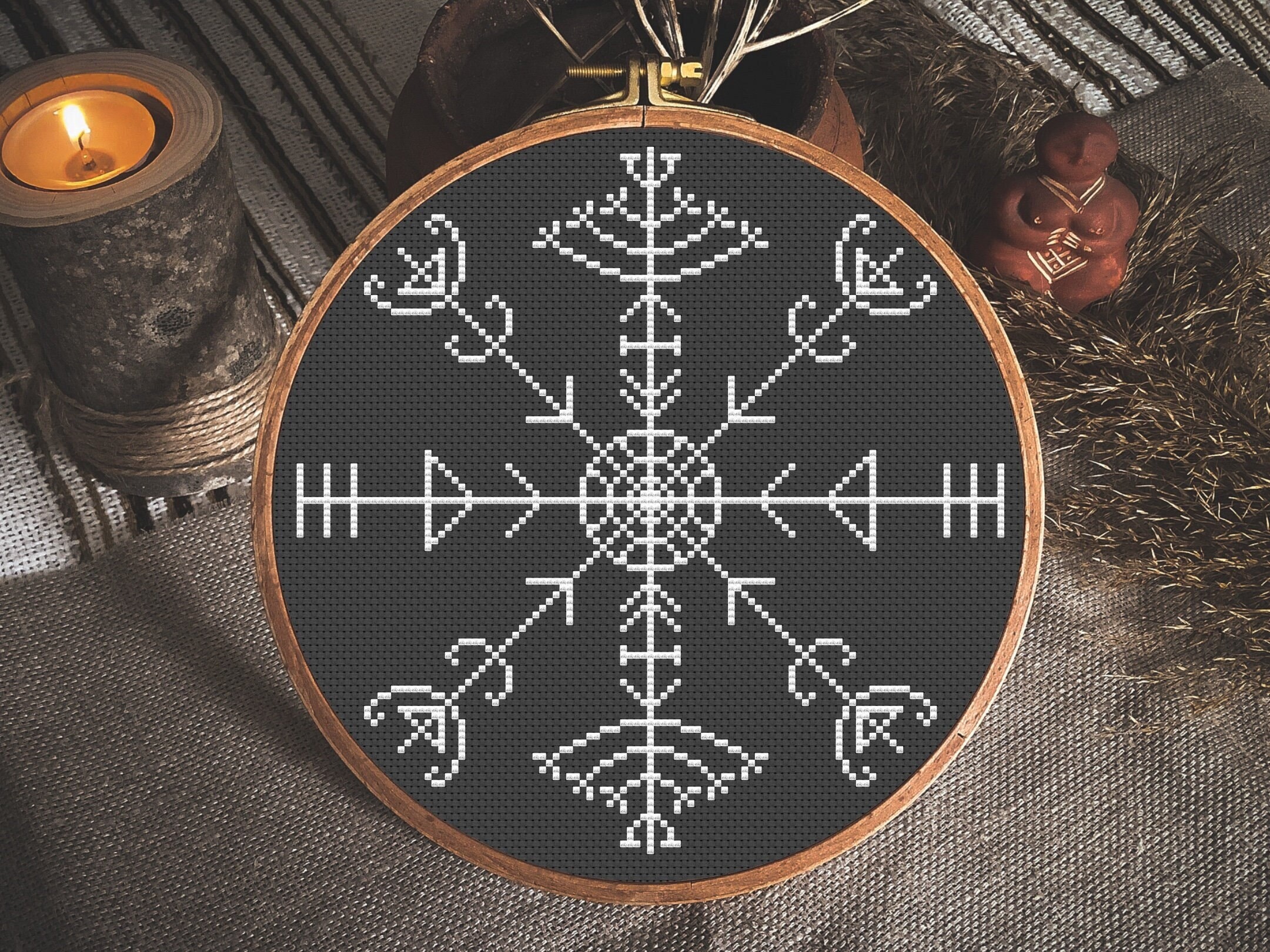 Veldismagn Cross Stitch Pattern PDF, Icelandic Vikings Amulet, Symbol ...