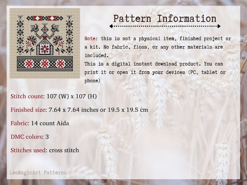 Slavic Pagan Amulet Cross Stitch Pattern PDF, Folk Ukrainian Symbols of ...