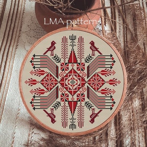 Folk Sampler Cross Stitch Pattern PDF, Palestine Geometric Ornament ...