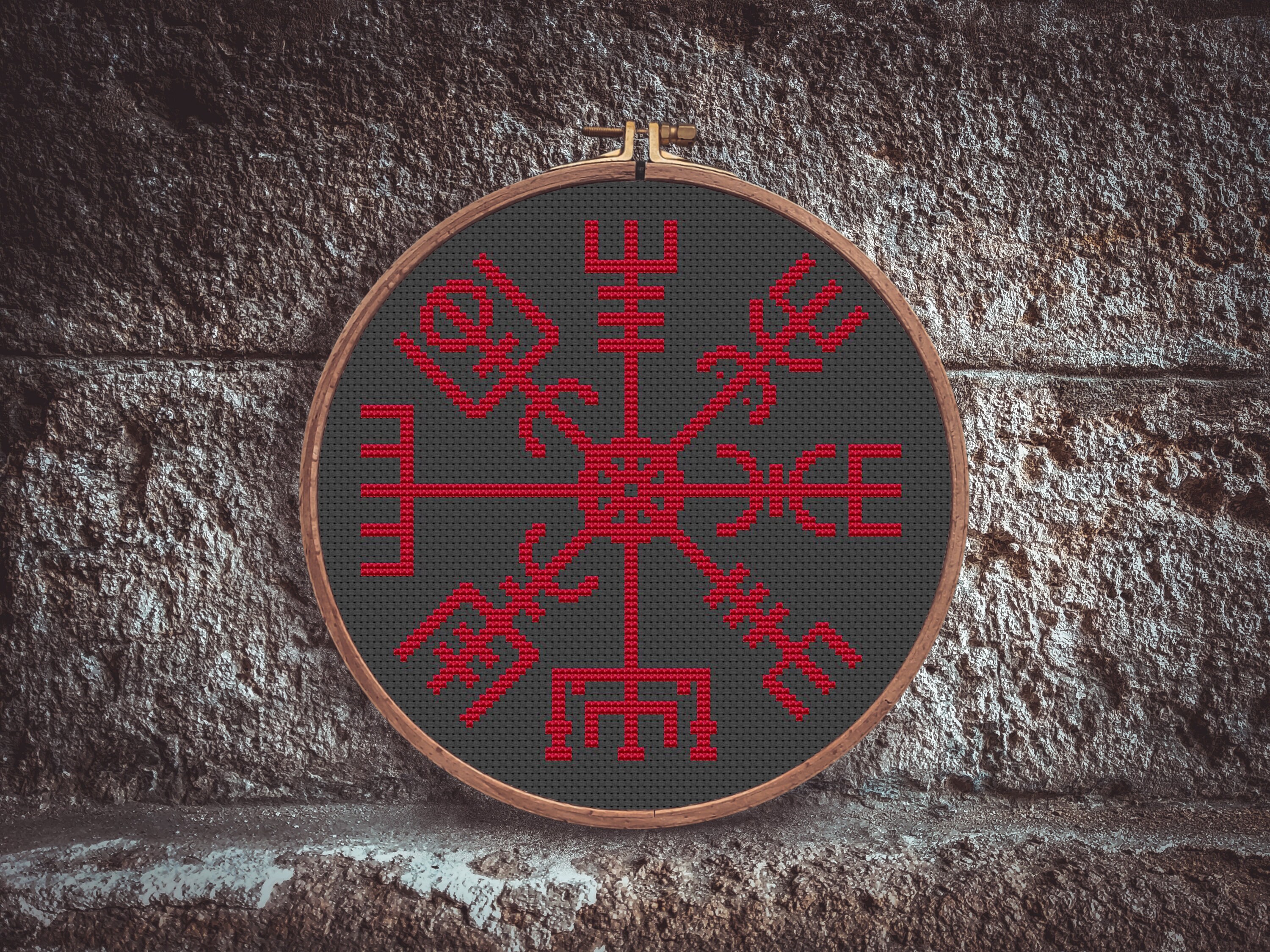 Vegvisir Runic Compass Cross Stitch Pattern PDF, Viking Symbol of ...
