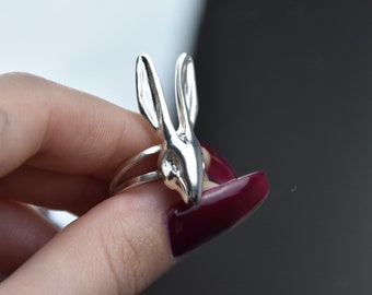 Silver Rabbit Ring - Etsy