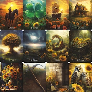 Sunflower Field Lenormand, 36 Cards Oracle Deck | Indie Tarot - Etsy