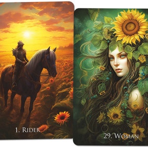 Sunflower Field Lenormand, 36 Cards Oracle Deck | Indie Tarot - Etsy