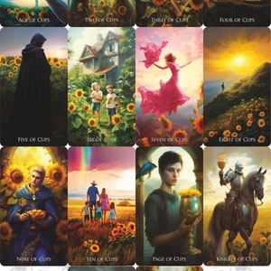 Sunflower Field Tarot Deck: 78 Cards, Indie Tarot - Etsy