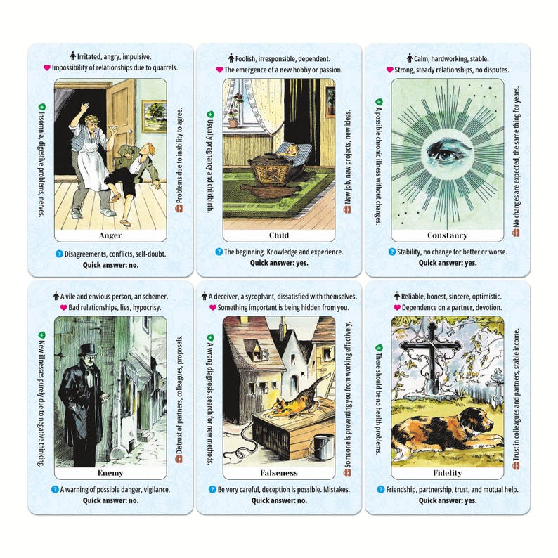 Gypsy Cards: Quick Answers | Tutorial Oracle Deck - Etsy