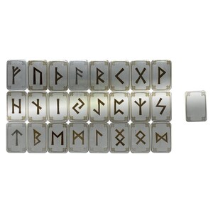 Steel Runic Set, 25 Pcs With Velvet Pouch | Metal Runes Elder Futhark ...