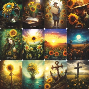 Sunflower Field Lenormand, 36 Cards Oracle Deck | Indie Tarot - Etsy