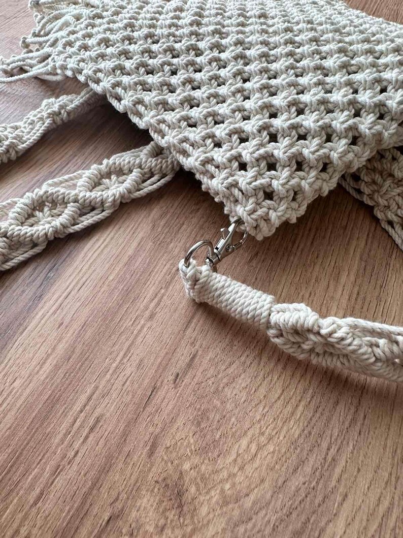 Handmade Macrame Crossbody Bag Ivory Cotton Boho Woven Bag for Women - Etsy