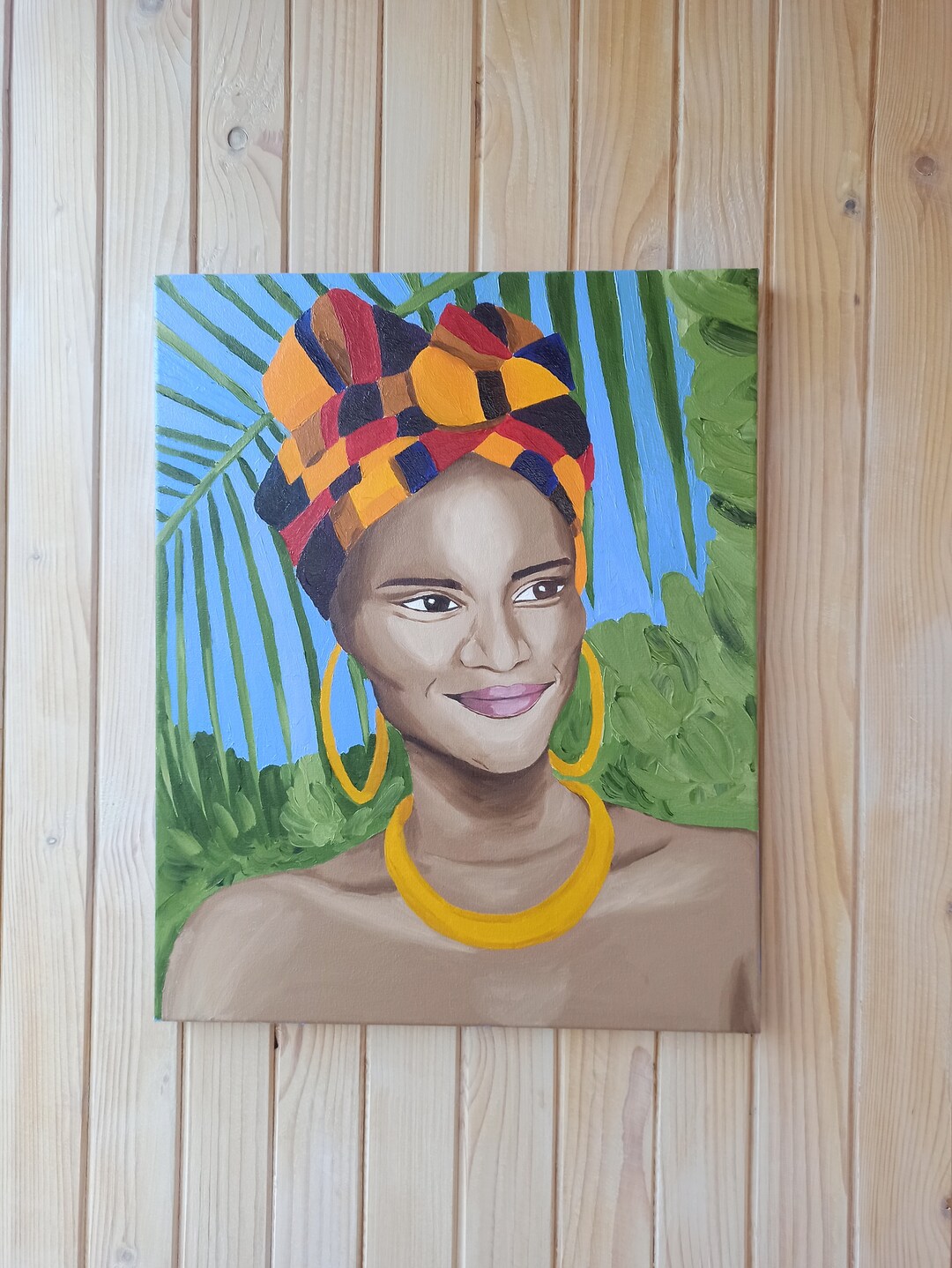 African Woman Face Painting, Original Oil Painting, Gift Idea - Etsy