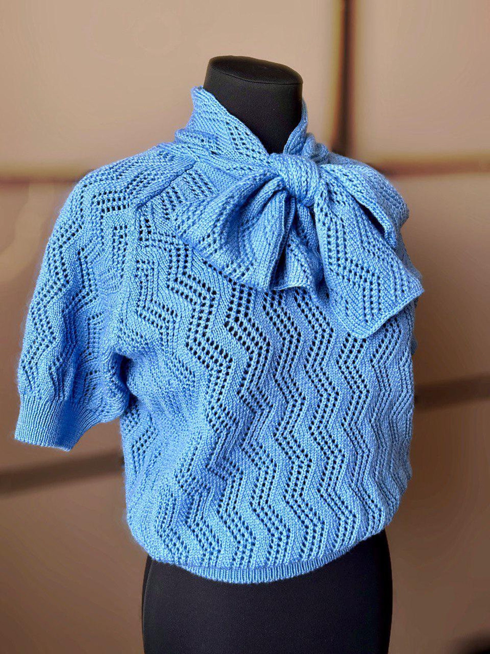 Knit Lace Blouse Pattern, 1930s Knit Jumper PDF, Vintage Jumper ...