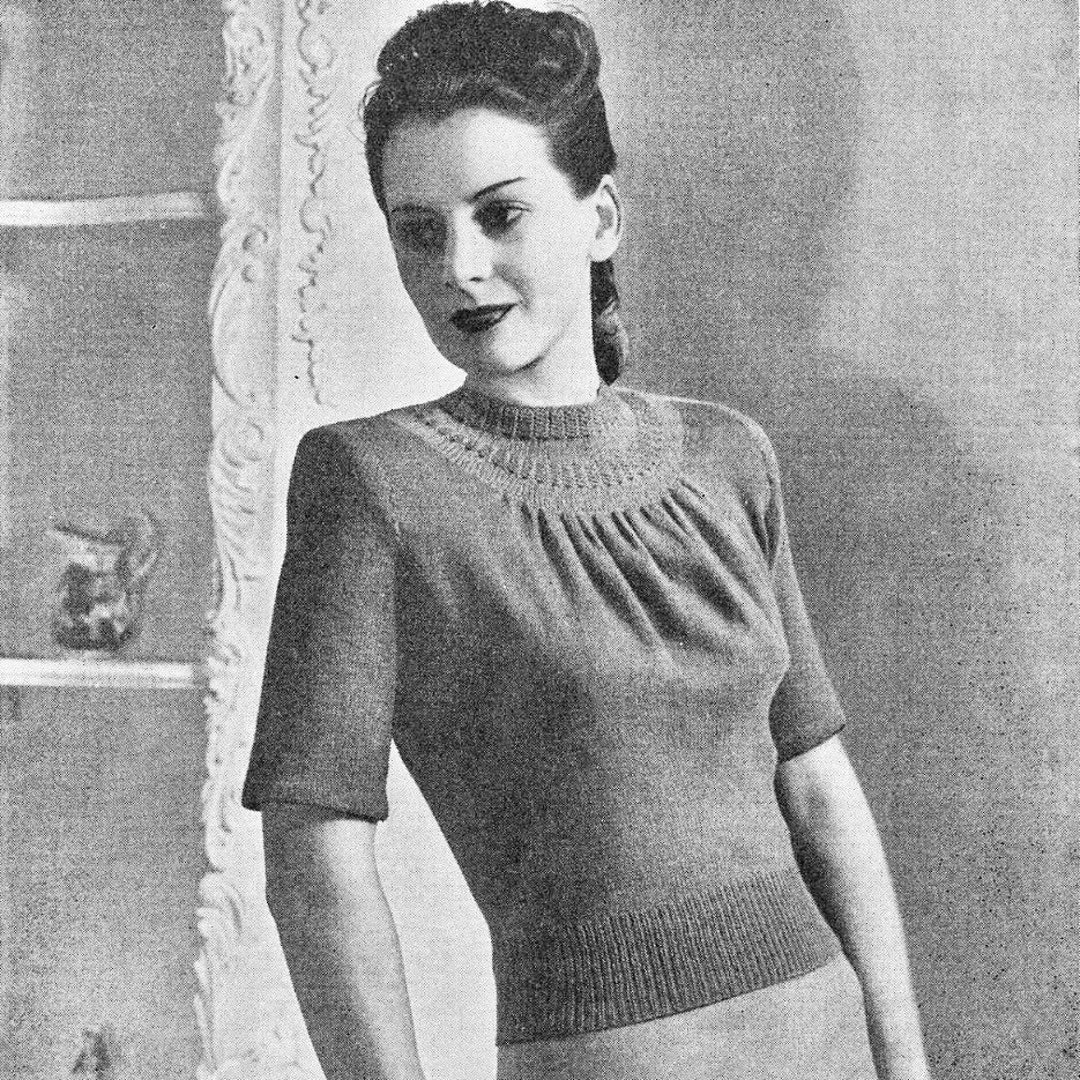 Knitting Patterns 1940s Jumper, Vintage Short Sleeved Jumper ...