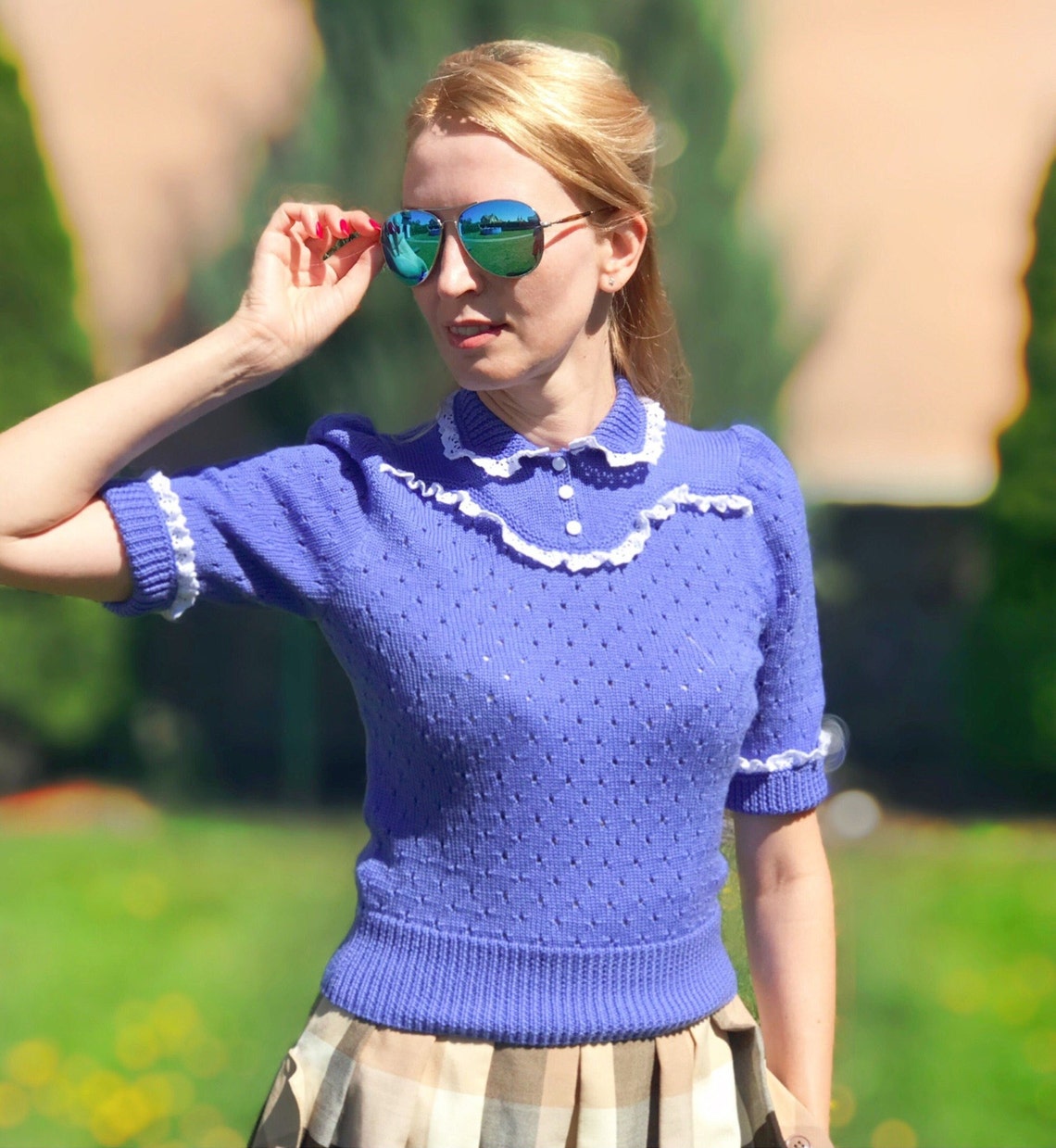 Vintage Jumper Downloadable PDF, 1940s Knitting Pattern, Knitting ...