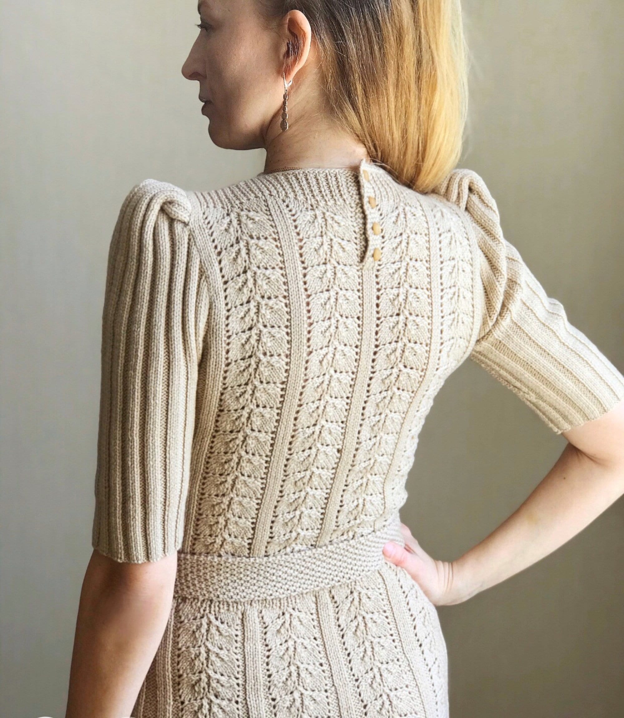 Vintage Knit Pattern Wool Knit Dress Pattern Summer Dress - Etsy