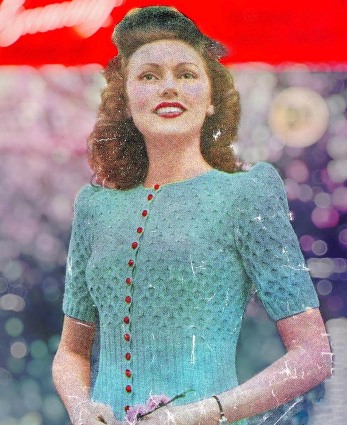 Knit Cardigan Pattern, Vintage 1940s Knit Crop Cardigan PDF, 1940s Knit ...