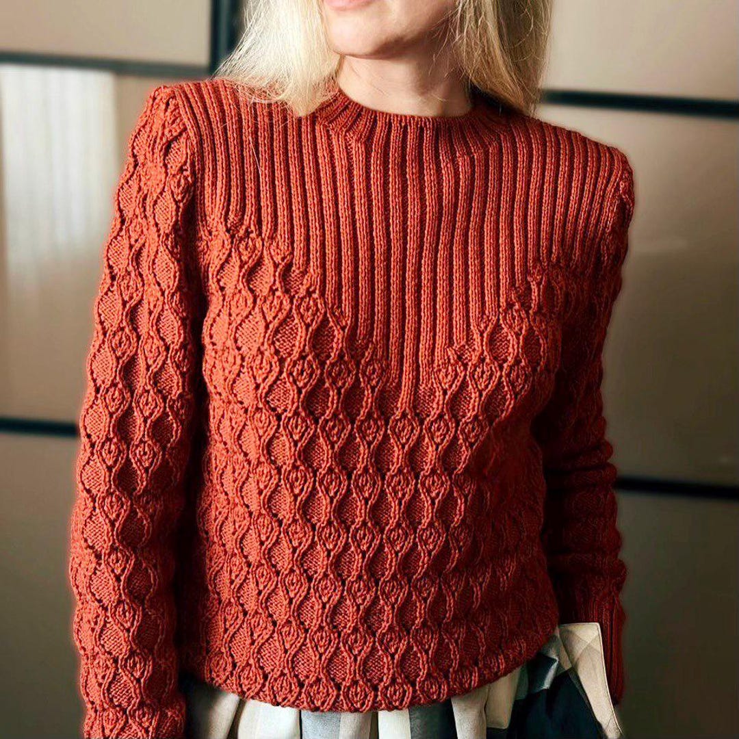 Ribbed Lace Jumper PDF, 1940s Jumper, Knitted Jumper Pattern PDF ...