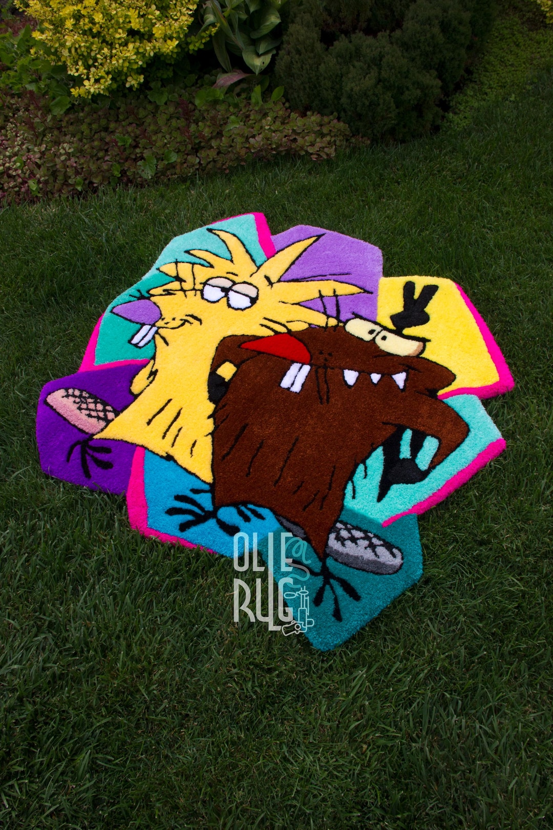 Angry Beavers Rug: Handmade 90s Cartoon Nostalgic Decor - Etsy