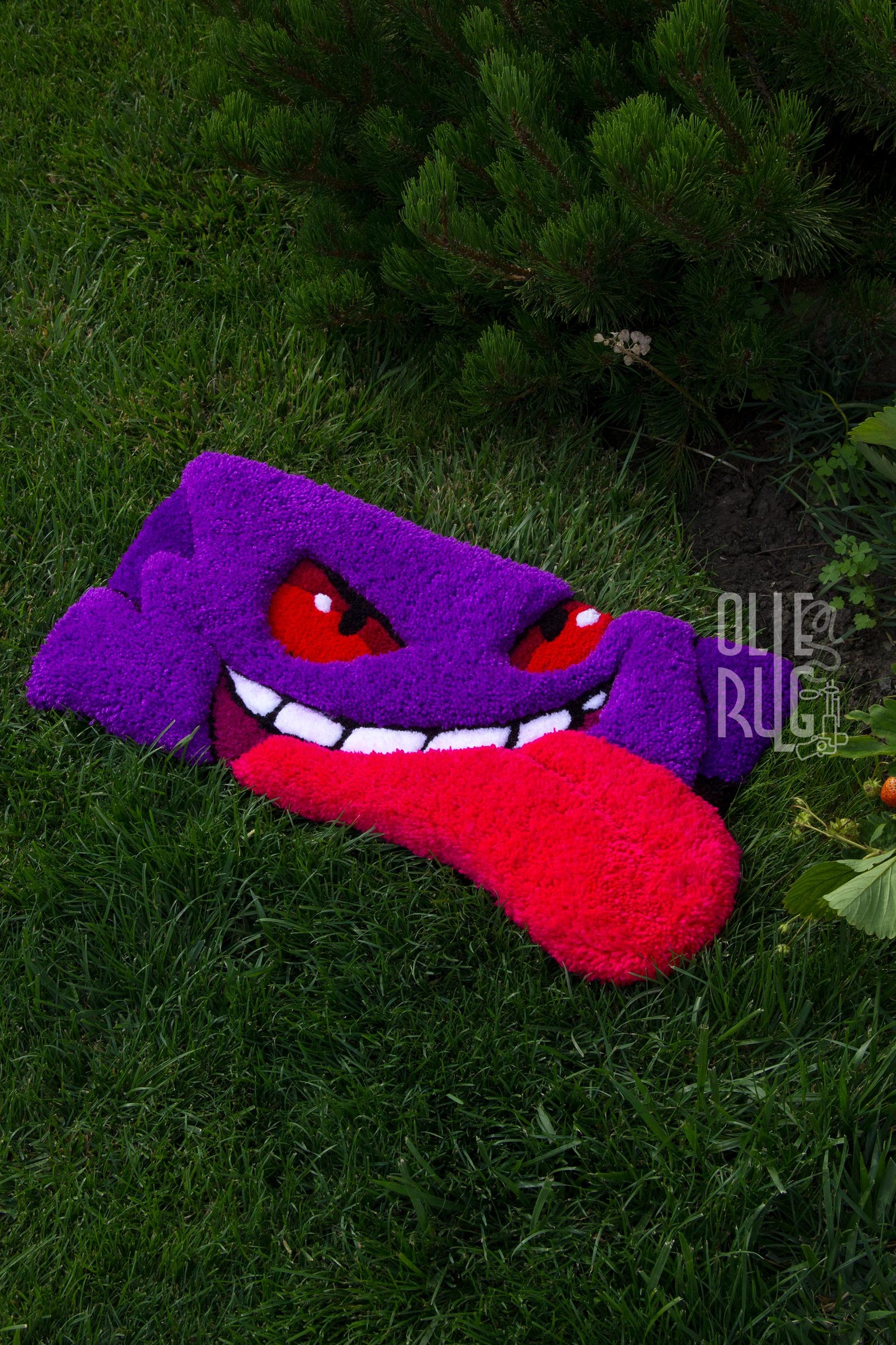 Gengar Tufting Rug – 3D Tufted Carpet – Handmade Ghost Type Decor ...