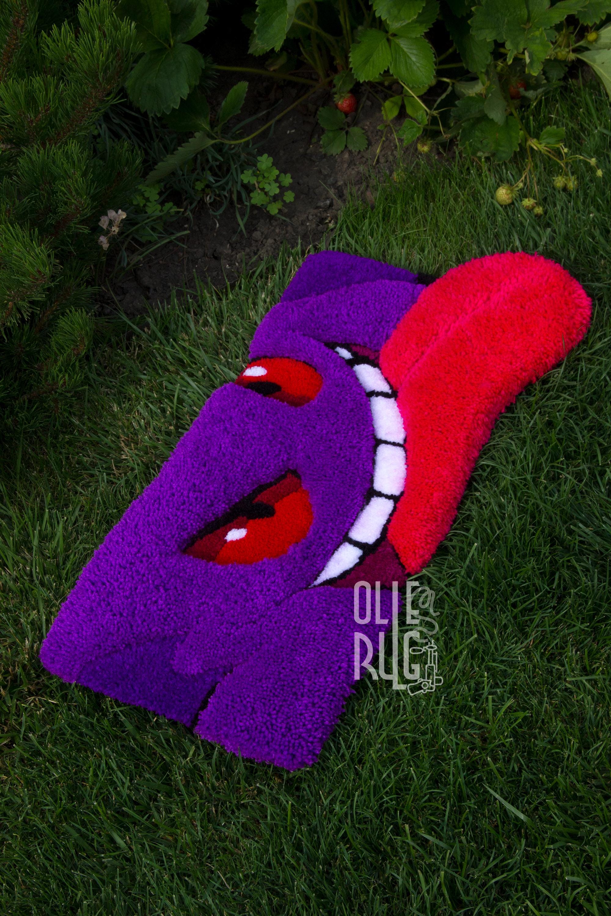 Gengar Tufting Rug – 3D Tufted Carpet – Handmade Ghost Type Decor ...